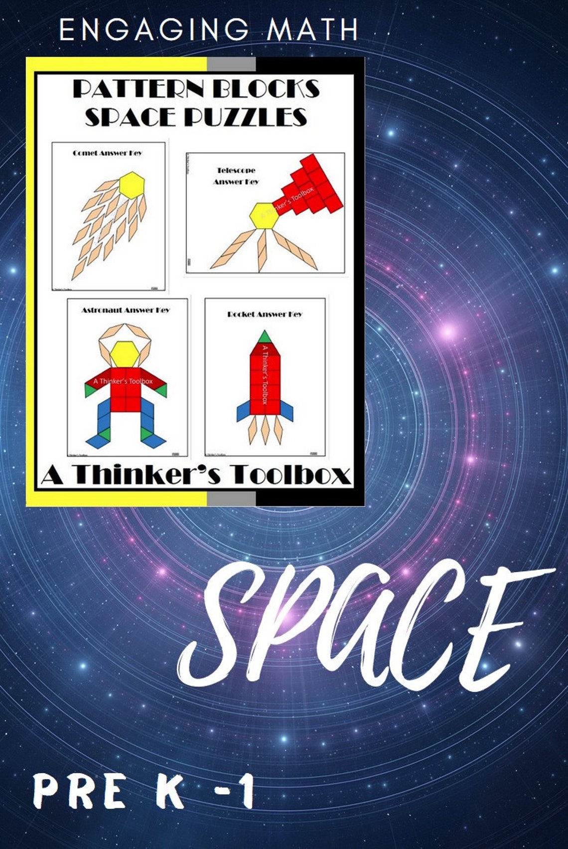 Space Pattern Block Mat Printables & Worksheets - Etsy