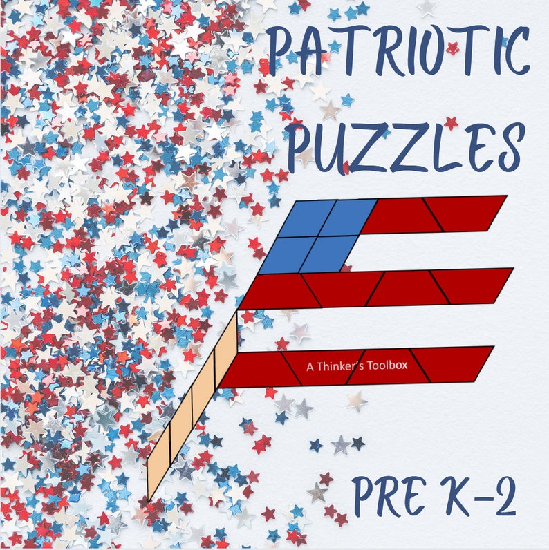 Patriotic Pattern Block Mat Printables & Worksheets - Etsy