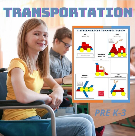 Transportation Pattern Block Mat Printables & Worksheets - Etsy