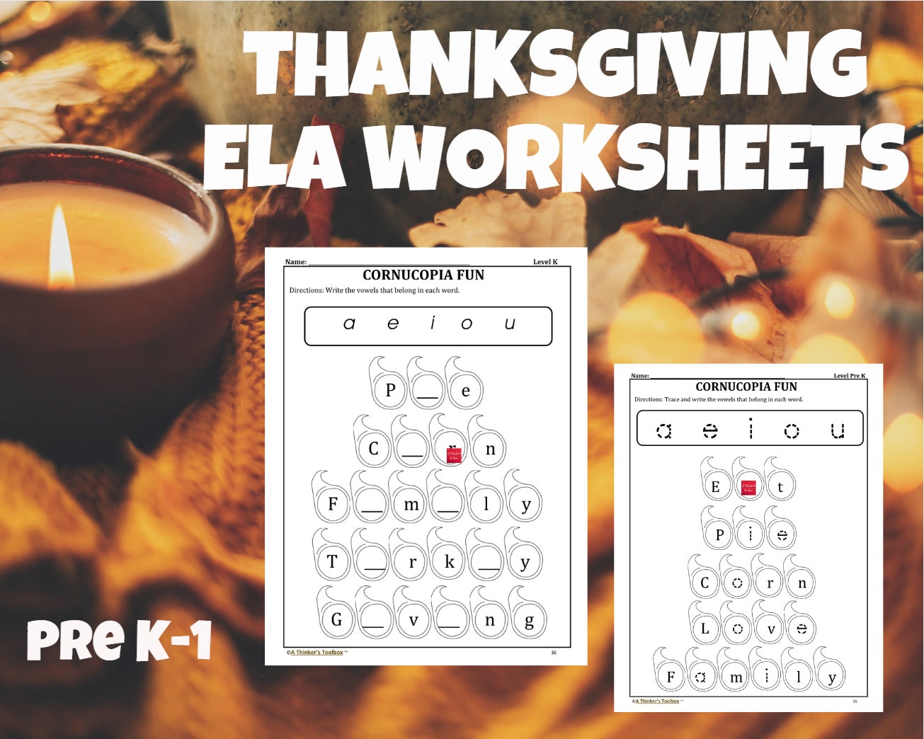 Thanksgiving Math & ELA Worksheets - Etsy