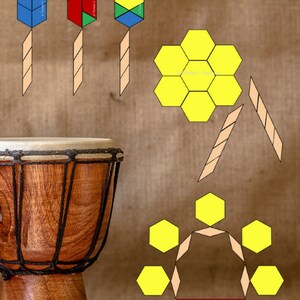 Musical Instruments Pattern Block Mat Printables & Worksheets - Etsy