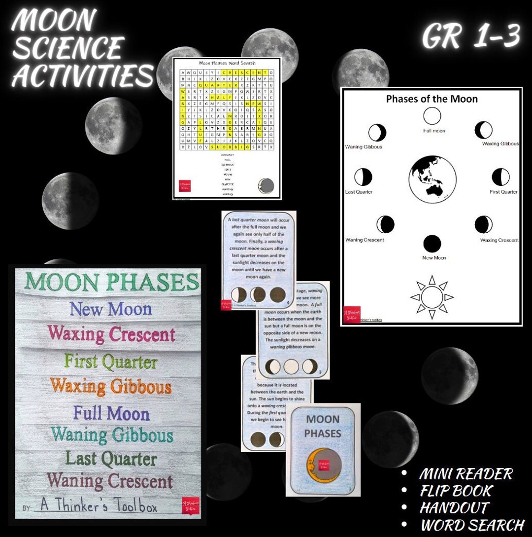 Moon Phases Science Activities - Etsy