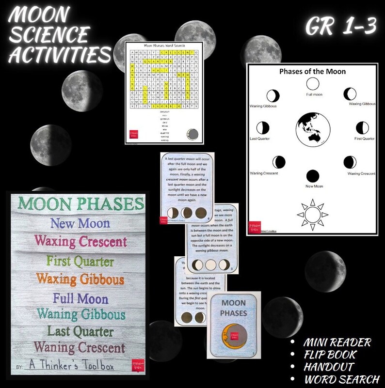 Moon Phases Science Activities - Etsy