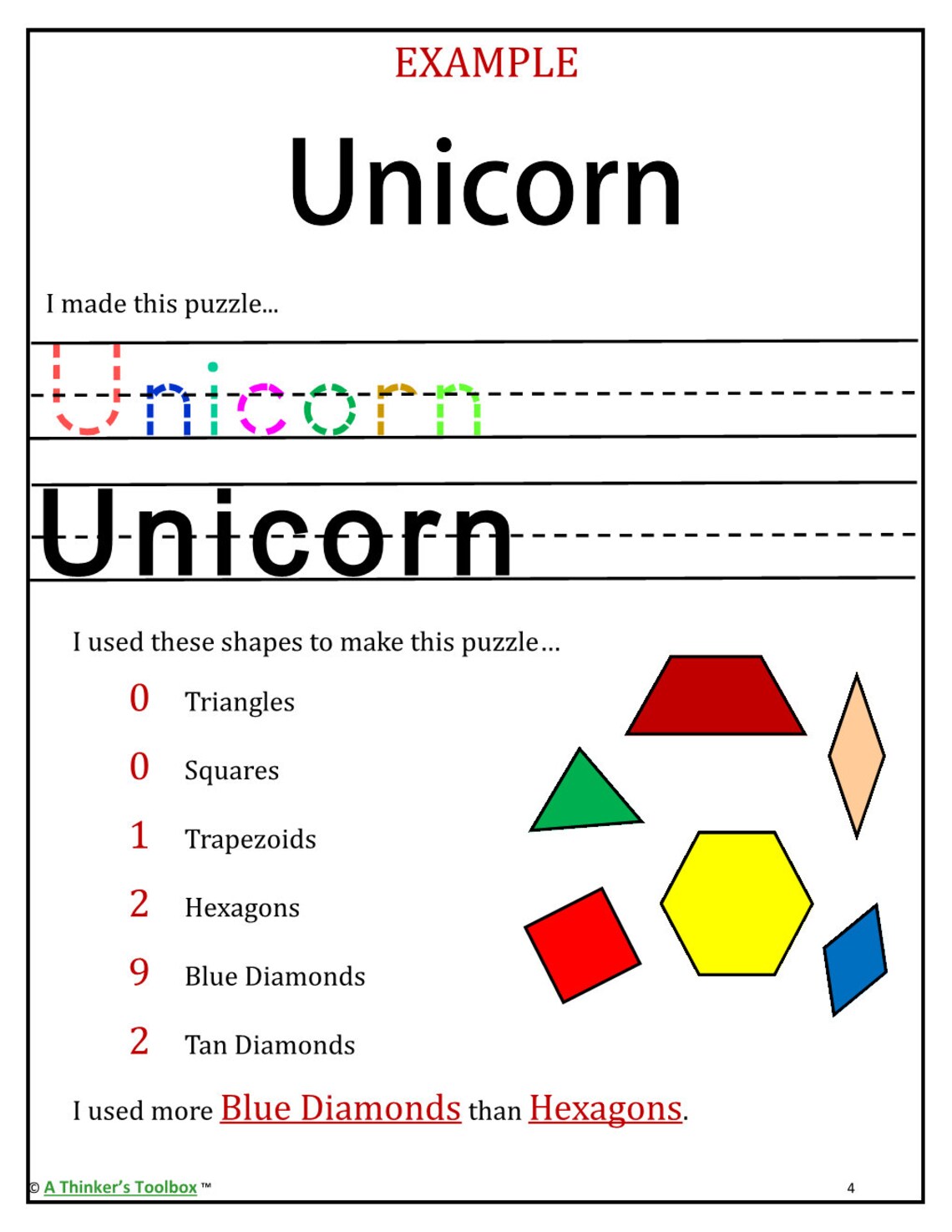 Fairy Tales Pattern Block Mat Printables & Worksheets - Etsy