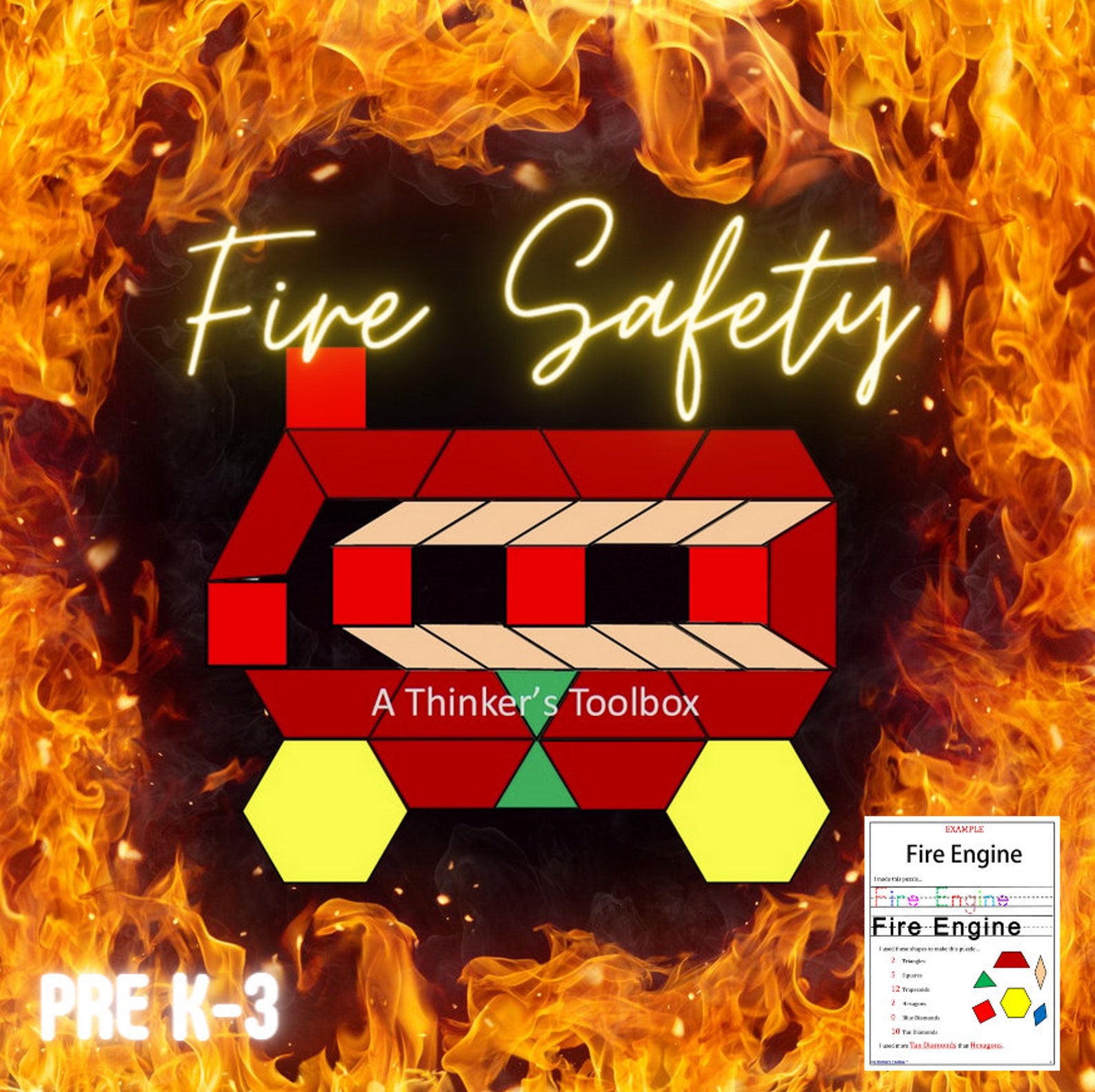 Fire Safety Pattern Block Mat Printables & Worksheets - Etsy