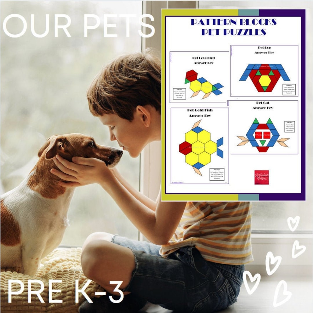 Pet Pattern Block Mat Printables & Worksheets - Etsy