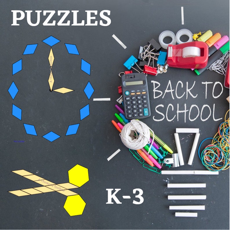 Back to School Pattern Block Mat Printables & Worksheets - Etsy