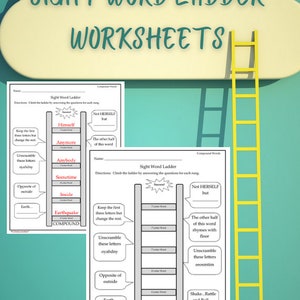 90 Words in ALL | 15 Printable Sight Word Ladder Worksheets Grade 4 - Etsy