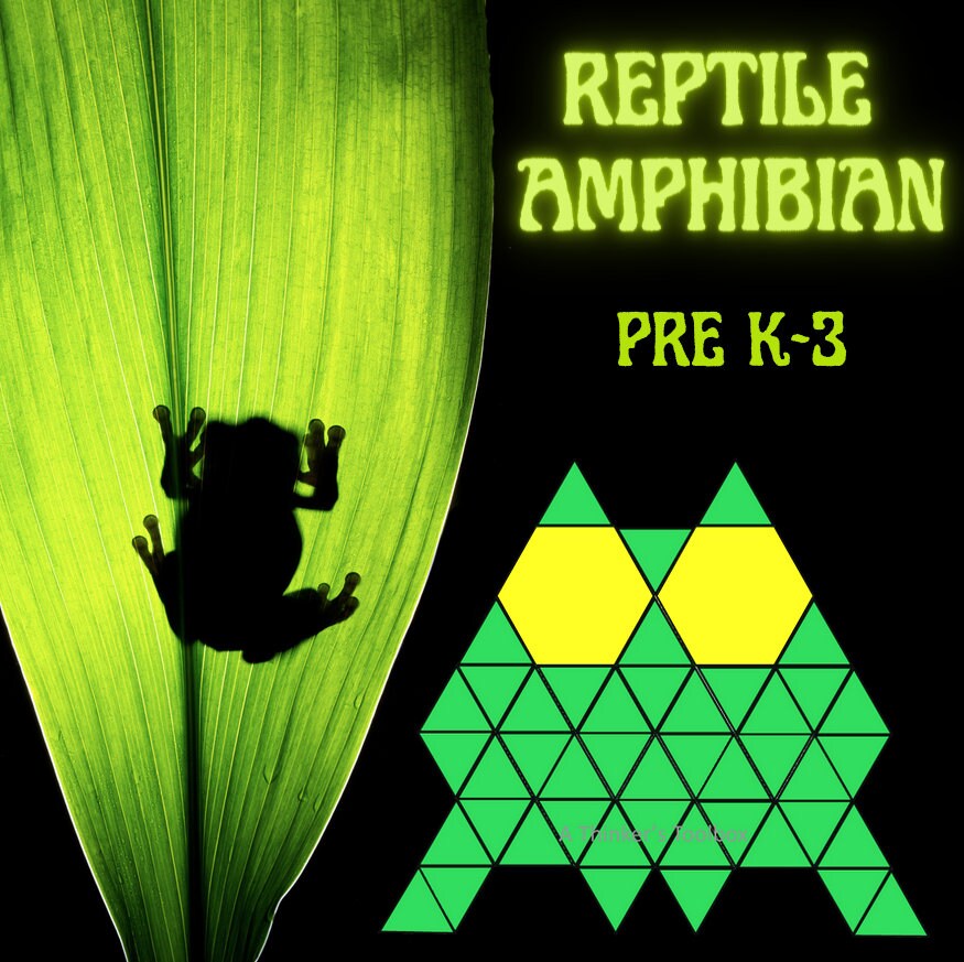 Reptiles and Amphibian Pattern Block Mat Printables & Worksheets - Etsy