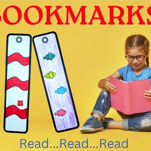 12 Color Your Own Reading Bookmarks | Dr. Seuss - Etsy