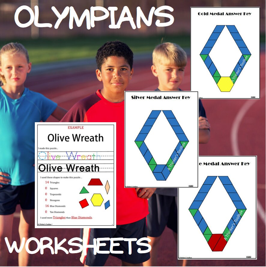 Olympian Pattern Block Puzzles & Printable Worksheets - Etsy