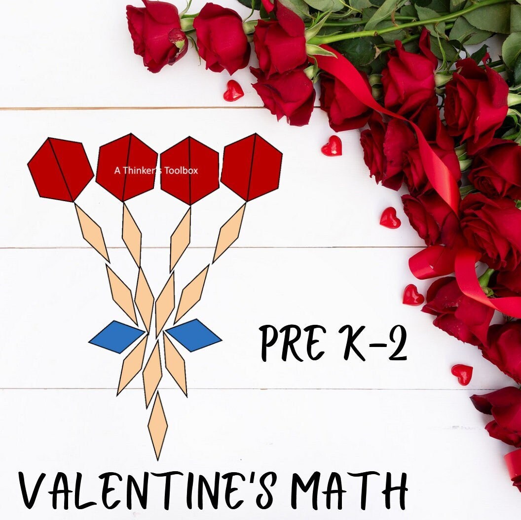 Valentine's Pattern Block Mat Printables & Worksheets - Etsy