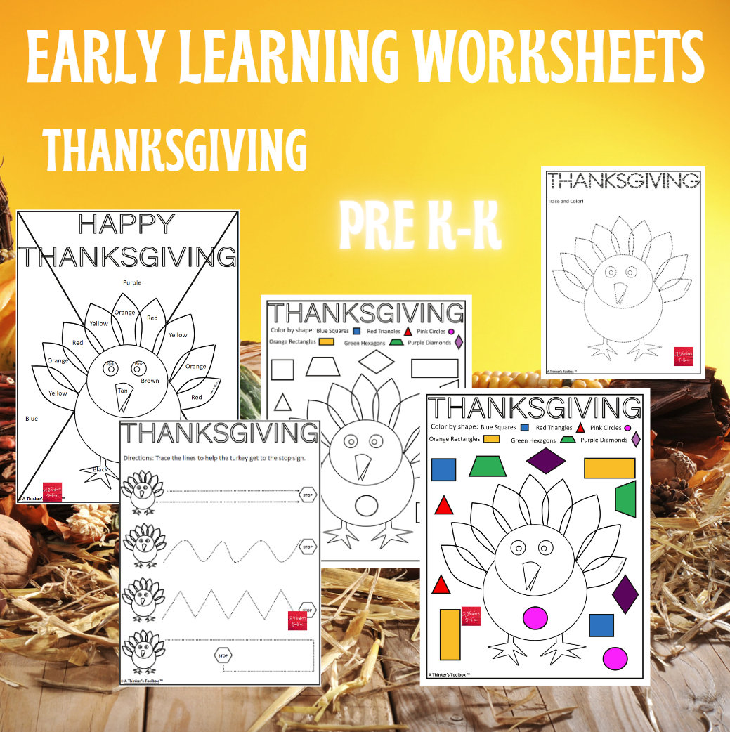 Thanksgiving Printable Worksheets Early Learning Prek-k - Etsy