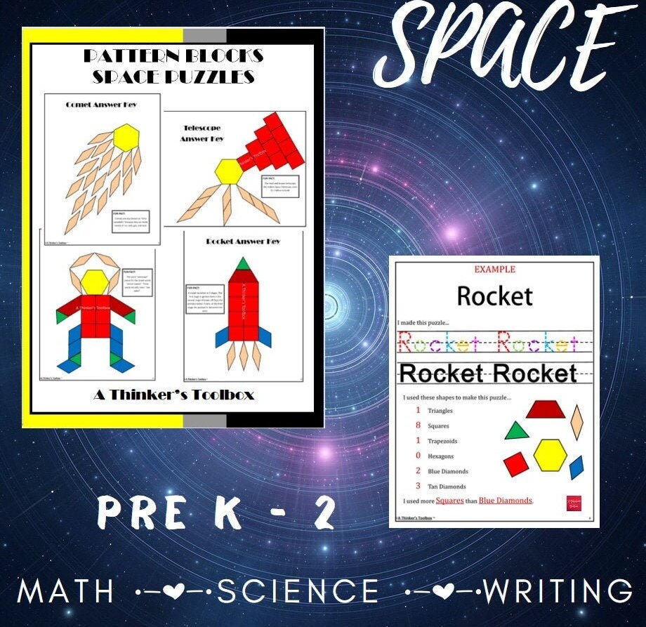 Space Pattern Block Mat Printables & Worksheets - Etsy