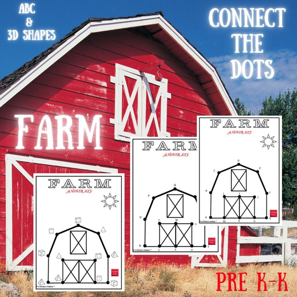 Farm Printable Worksheets - Connect the Dots - Etsy