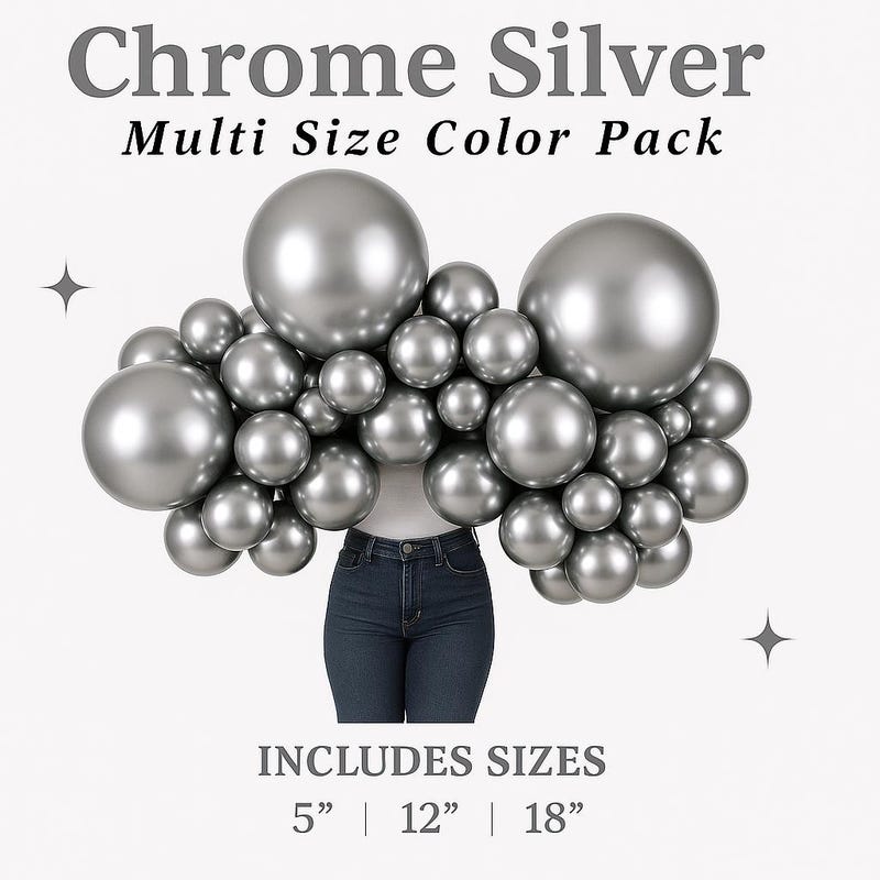Silver Balloon Clusters - Etsy
