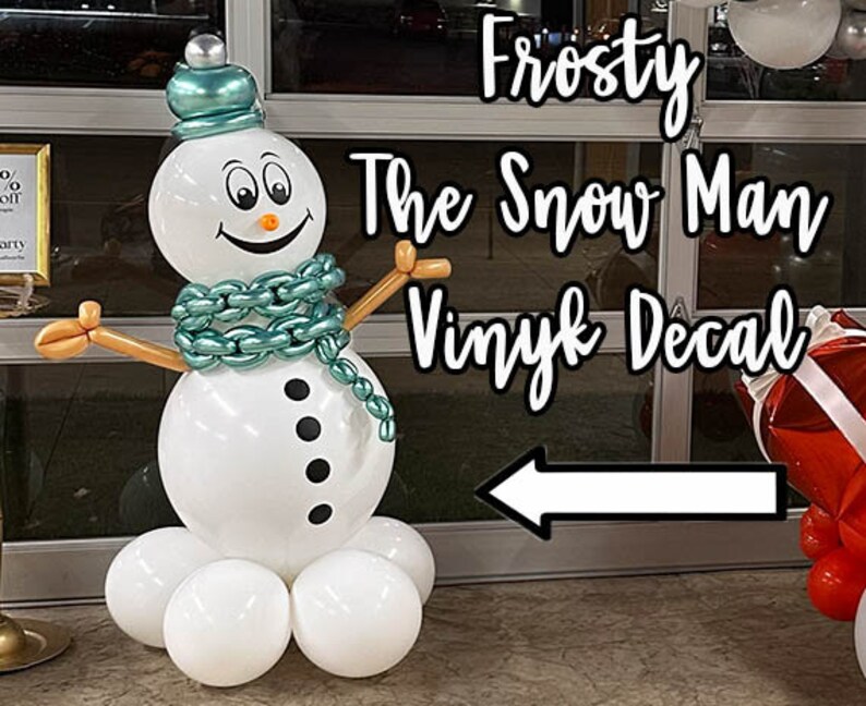 Frosty the Snowman Vinyl Decal Set, DIY Balloon Decorations - Etsy
