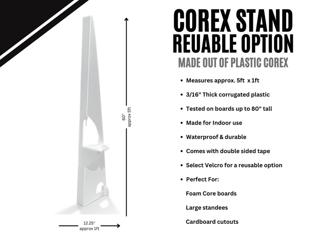 COREX Plastic Stand *STAND ONLY* 60" Plastic Stand With a Velcro Option ...