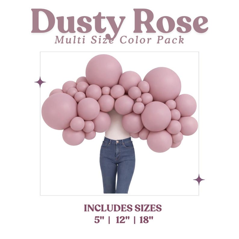 Dusty Rose Balloons – 5”, 12”, 18” Pack - Etsy