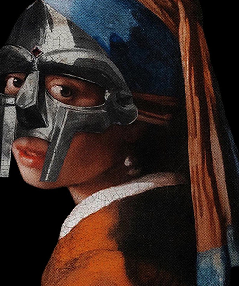 MF Doom Mask X Girl With a Pearl Earring T-shirt - Etsy