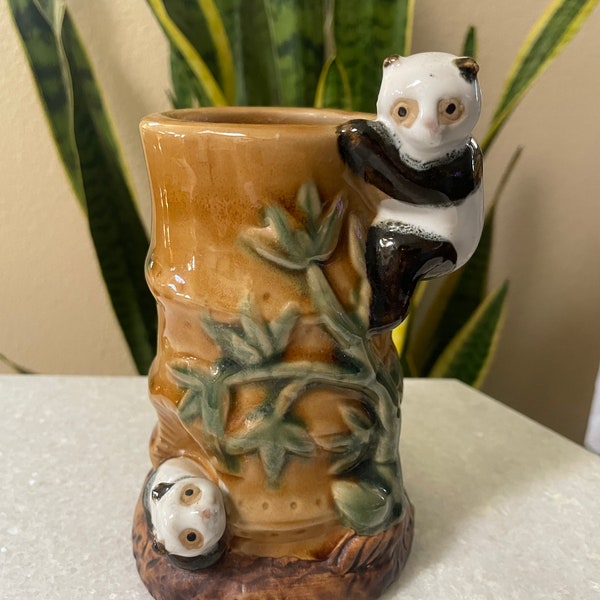 Pottery Panda Vase - Etsy