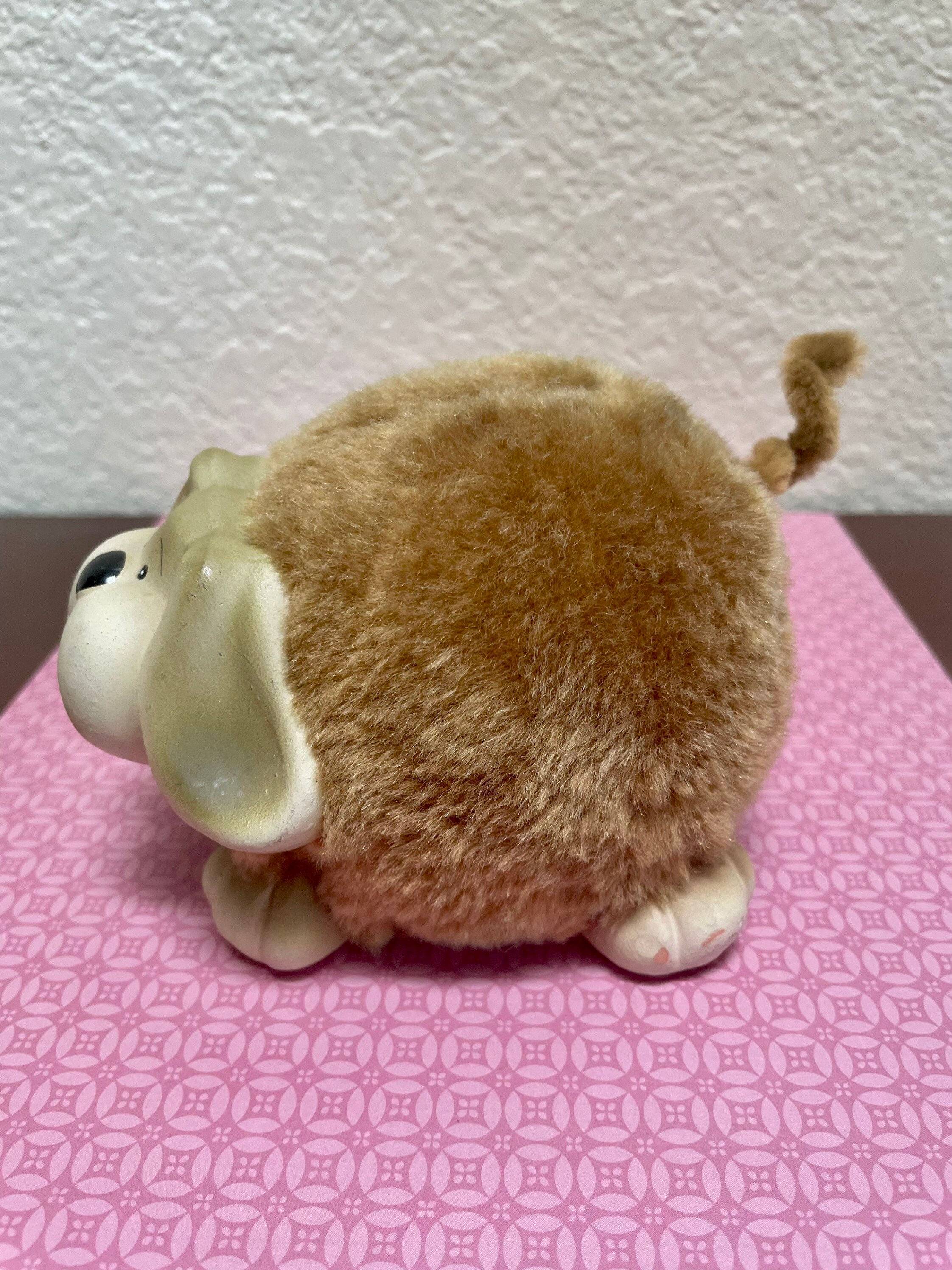Vintage Fuzzy Dog Coin Bank - Etsy