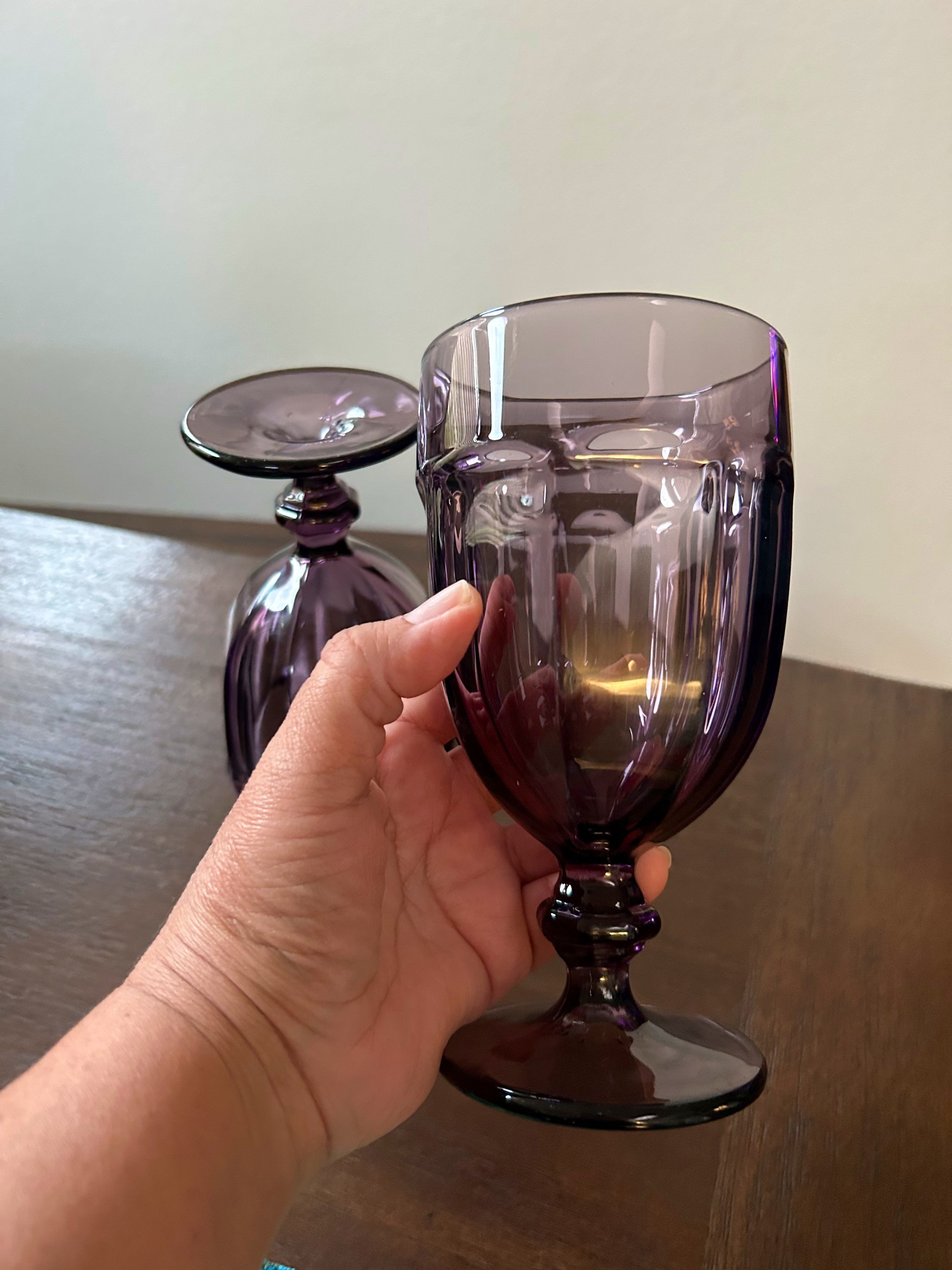 Vintage Libby Purple Duratuff Large Glass Goblets. Set of Two. - Etsy
