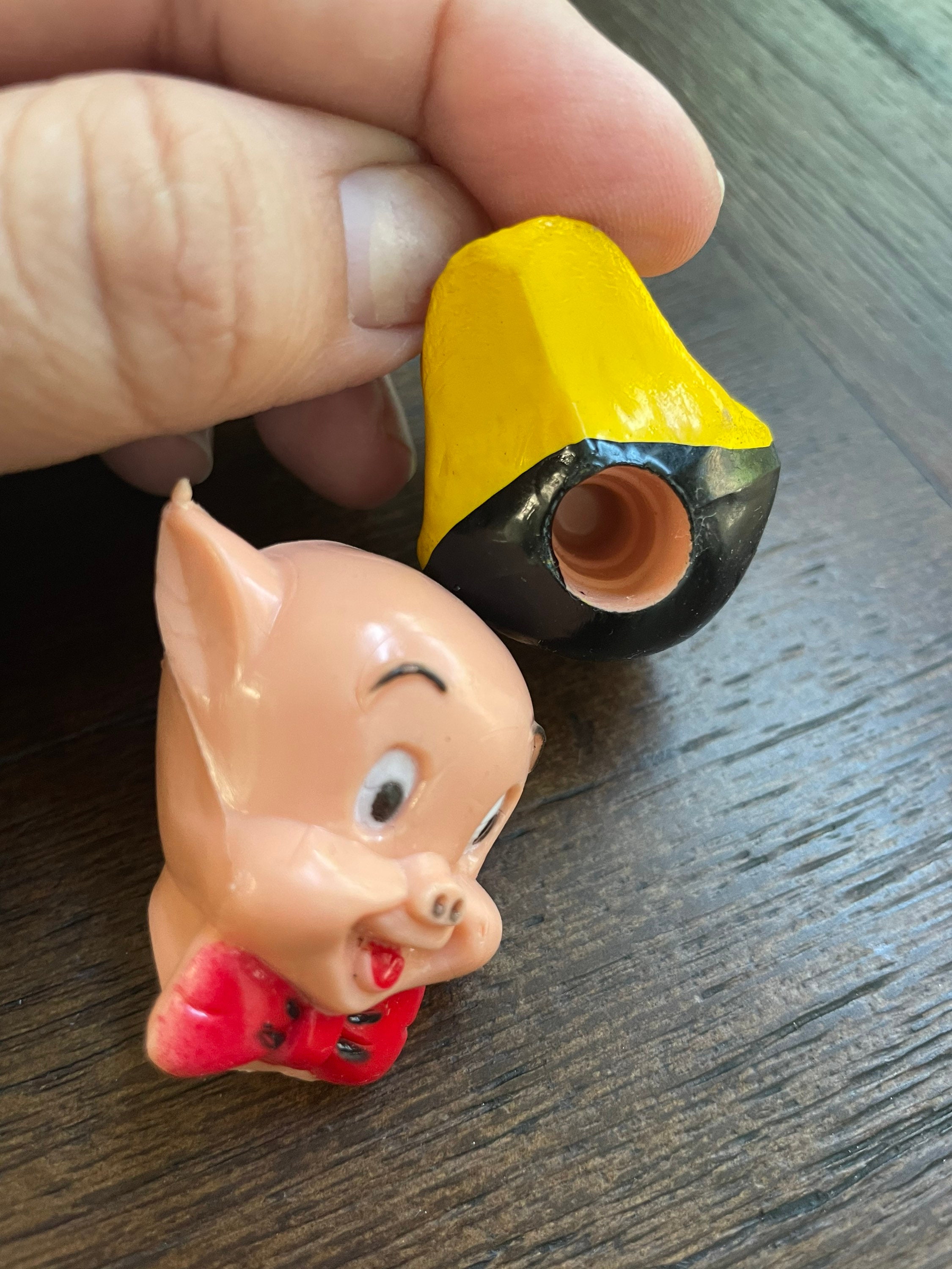 Vintage Porky Pig and Daffy Duck Figurine Head Pencil Toppers. 1981 ...