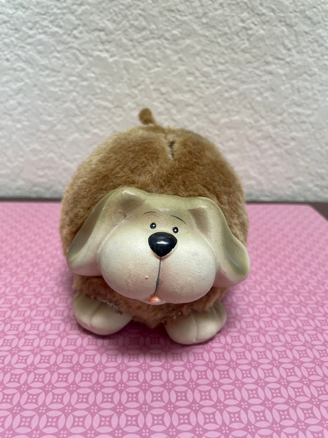 Vintage Fuzzy Dog Coin Bank - Etsy