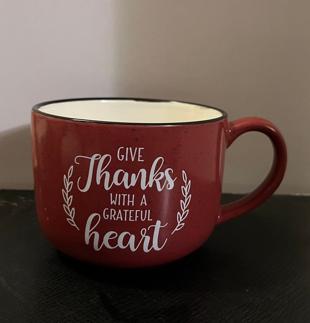 Collectible Inspirational Mug “give Thanks With A Grateful Heart” - Etsy