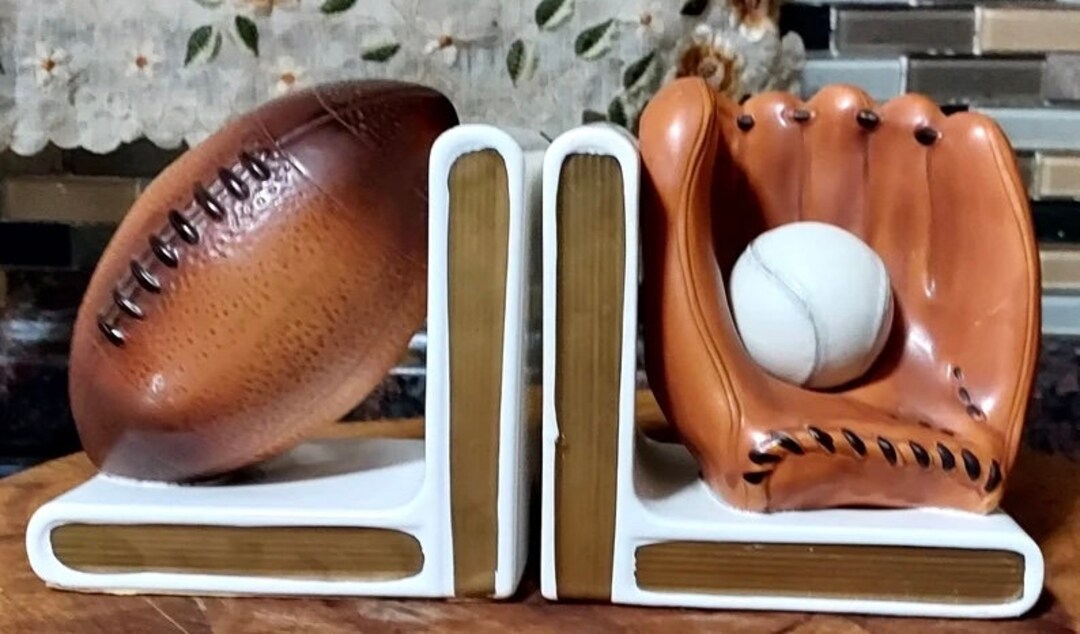 Vintage Collectible Lefton Baseball & Football Sports Bookends H067 - Etsy