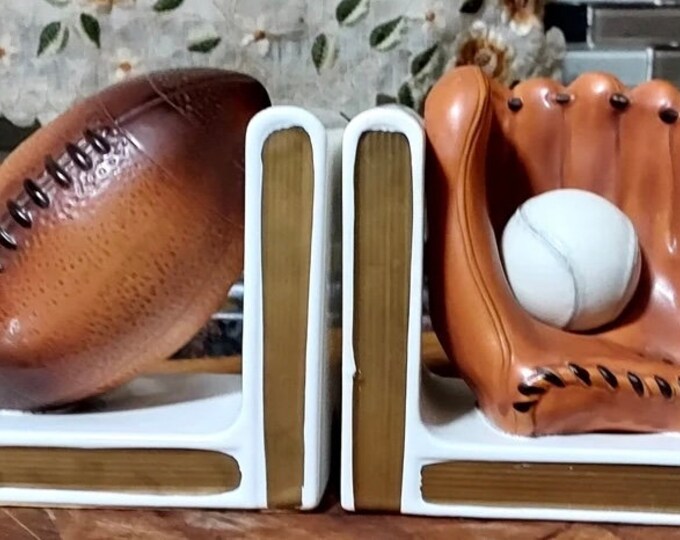 Vintage Collectible Lefton Baseball & Football Sports Bookends H067 - Etsy