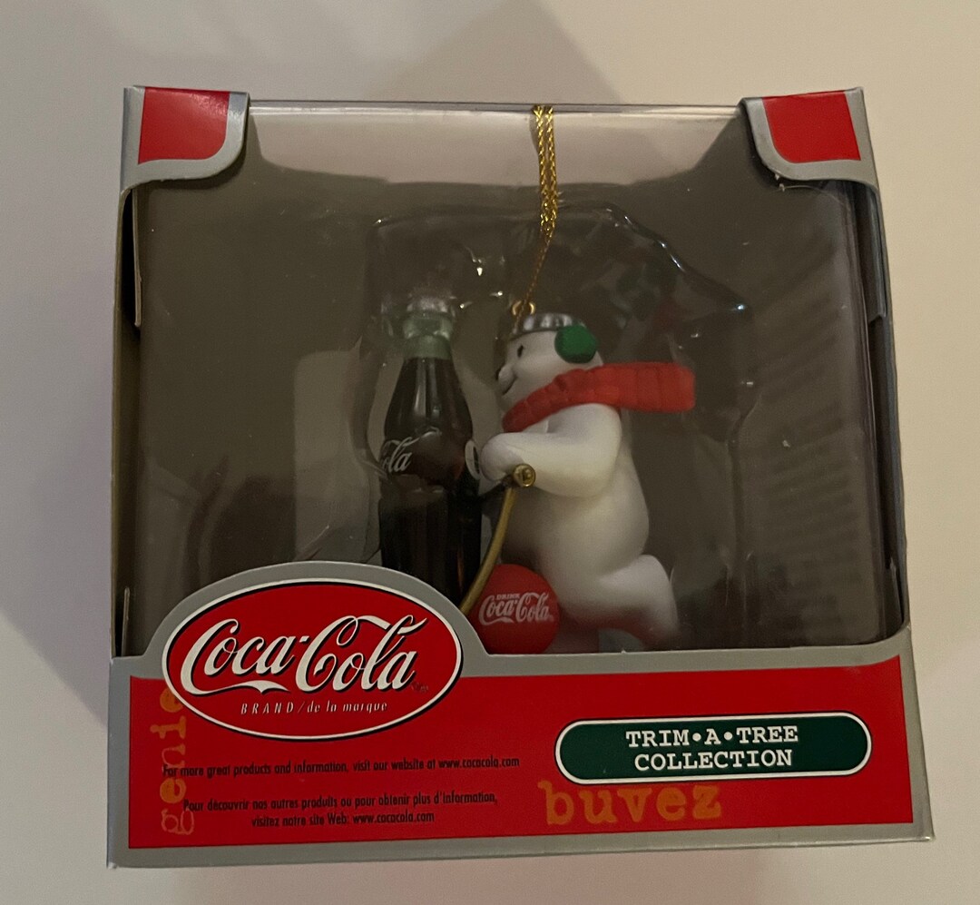 Vintage Coca-cola Christmas Trim-a-tree Ornament - Sledding Bear NIB - Etsy