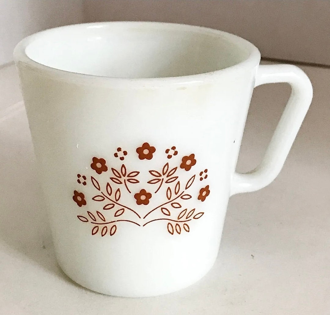 Vintage Collectible Pyrex Summer Impression Tan/brown Coffee Cups - Etsy
