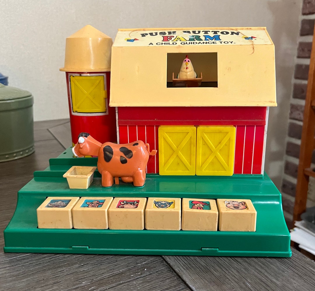 Vintage 1960s Push Button Farm Child Guidance Toy - Etsy