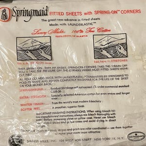 Vintage Springmaid 100% Cotton Fine Muslin Double Bed Fitted Sheet 56 ...