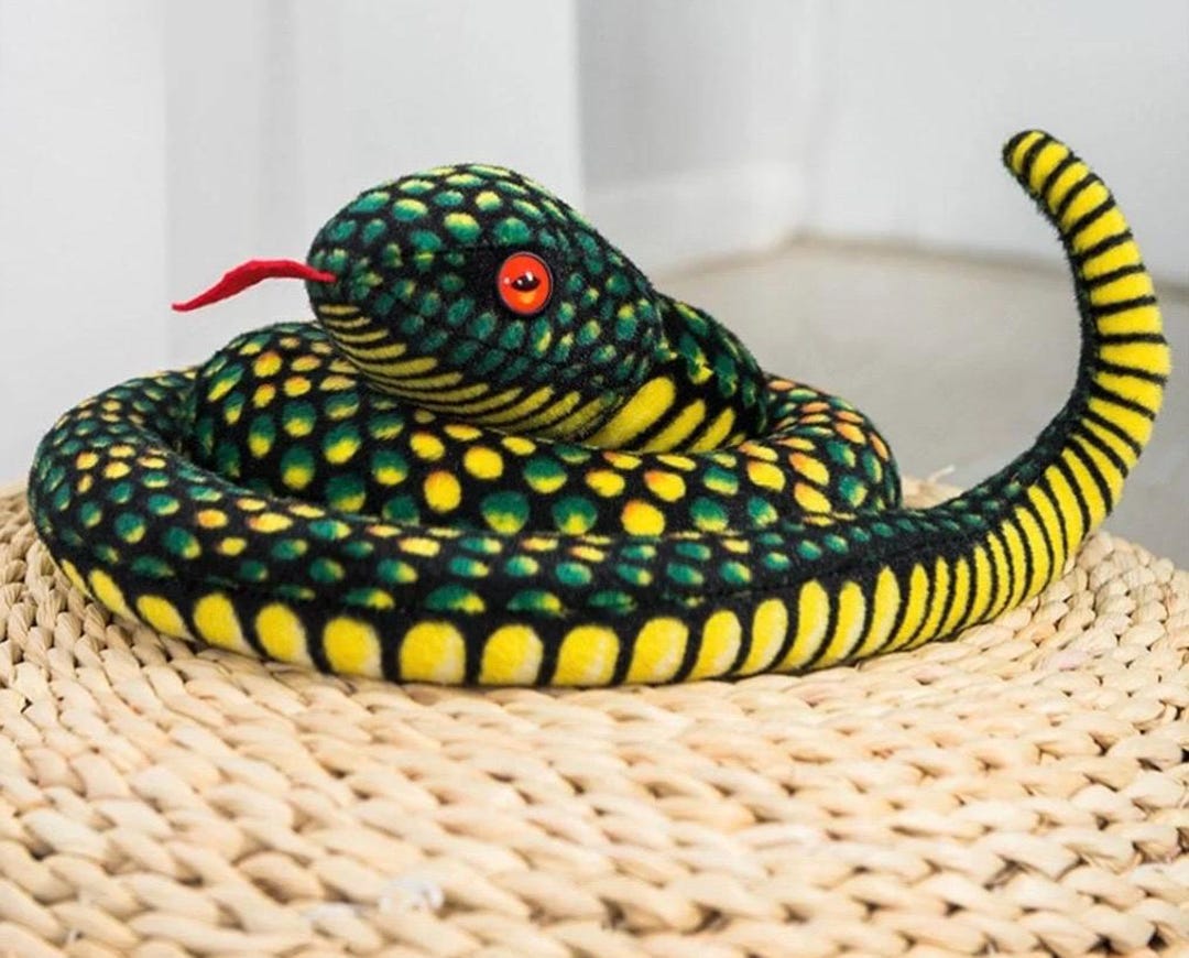 Fiestatoy Plush Snakes - Cobra & Curled Green Snake - Sold Separately ...