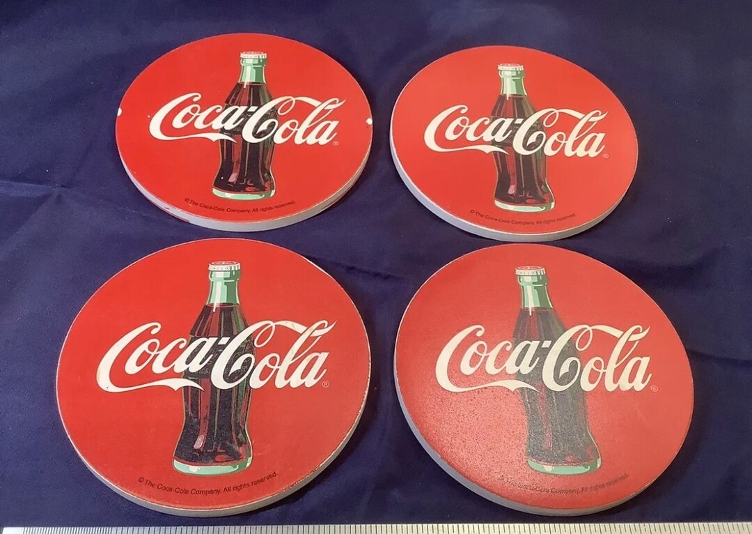 Vintage Collectible Set of 4 Coca-cola Nature Stone Coasters ...