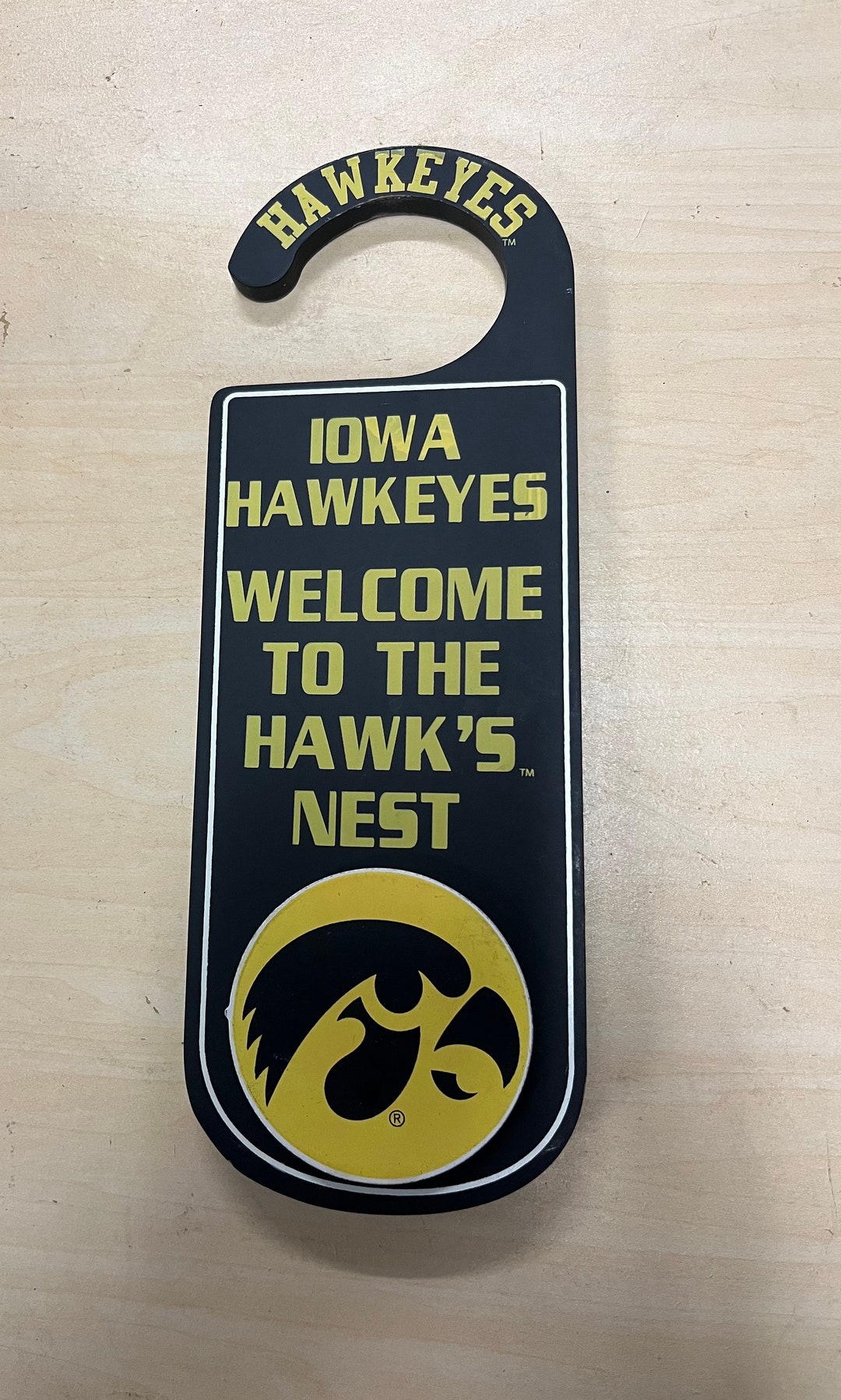 Vintage Hawkeye Two Sided Hawkeye Game Day Door Hanger - 1990s Black ...