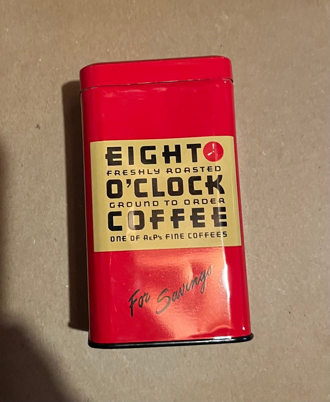 Vintage Eight O’clock Coffee Tin Advertising Bank A&P Grocery Coin ...