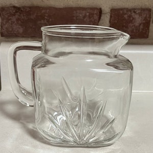Vintage Collectible Federal Glass 1 Quart 6 Square Starburst Pitcher ...