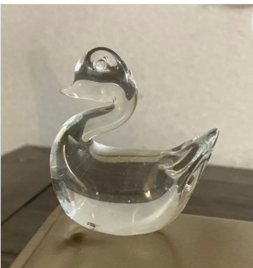 Vintage Goose Duck Swan Glass Paperweight - Etsy