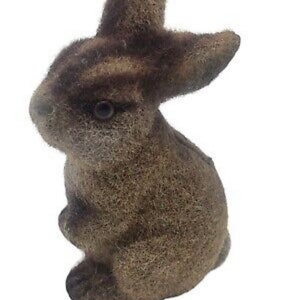 Vintage Fuzzy Flocked Bunny Bank - 5.5” Tall, Body 4” by 3.5” - Etsy