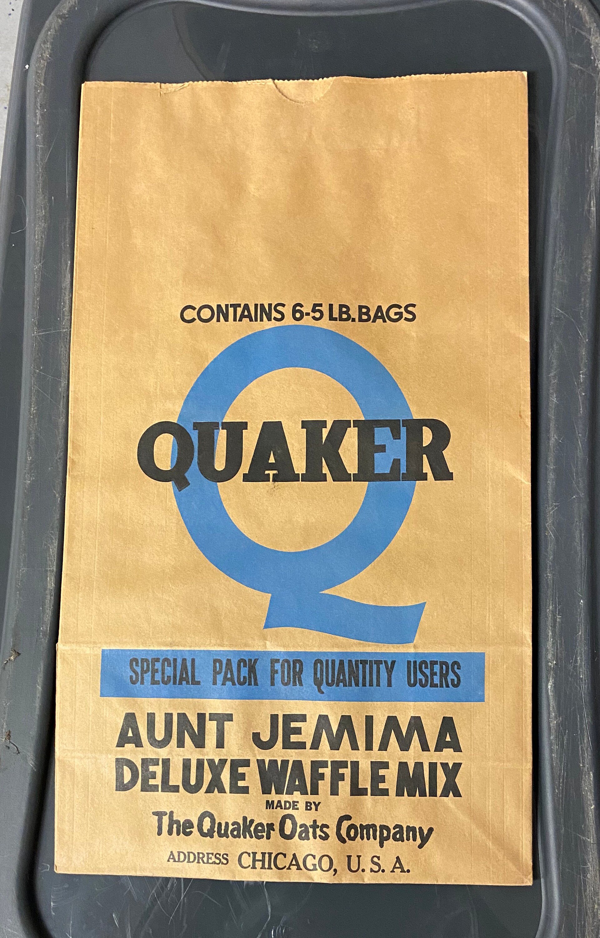 Quaker Oatmeal Bag