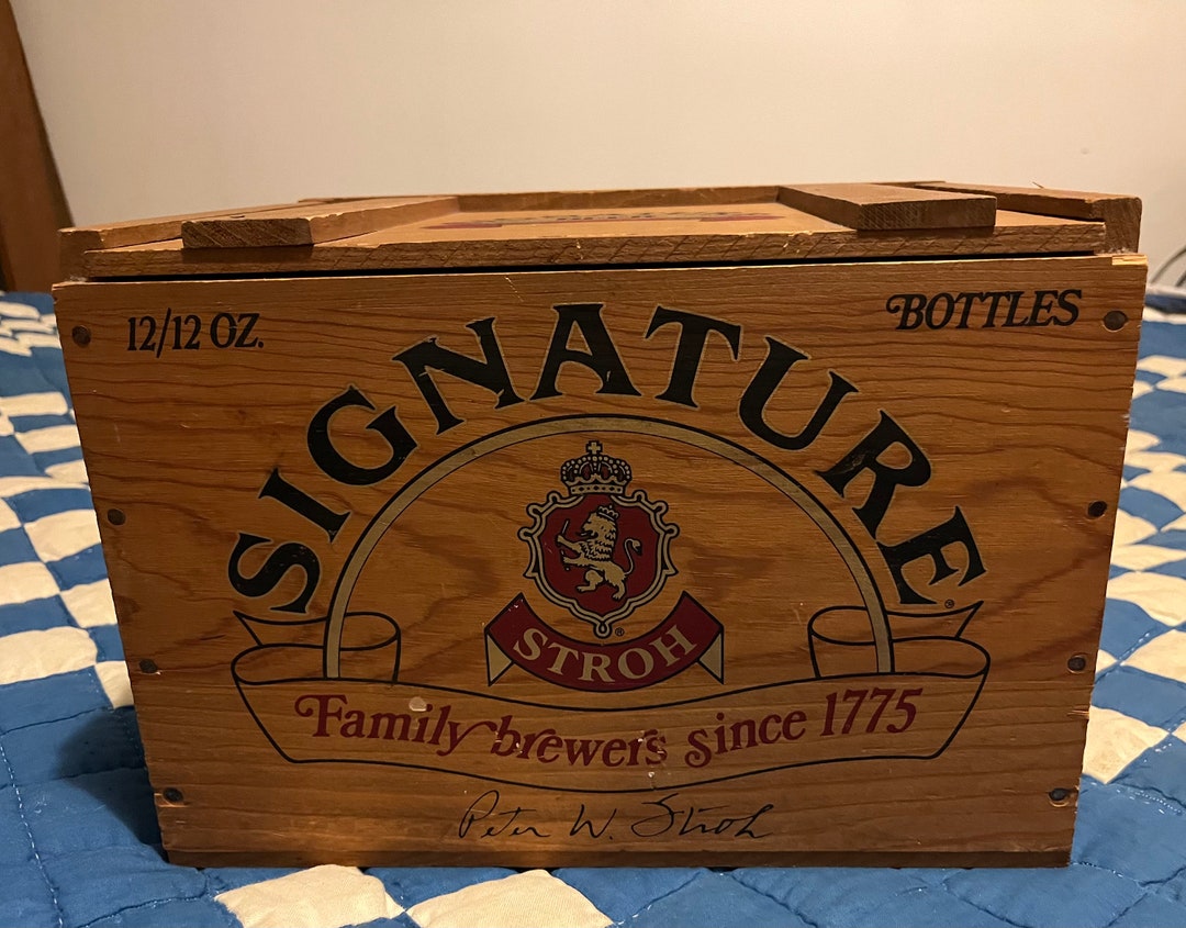 Vintage Collectible Stroh’s Signature Wooden Crate/box Sliding Lid - Etsy