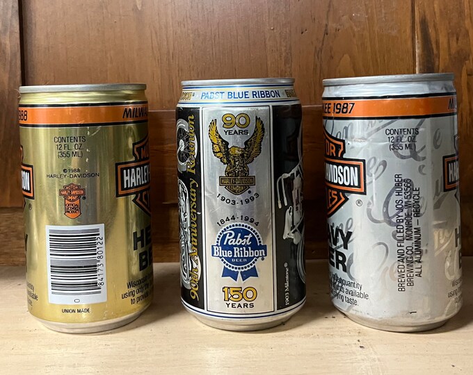 Vintage Harley Davidson Unopened Beer - PBR Old Milwaukee 90th & 150th ...
