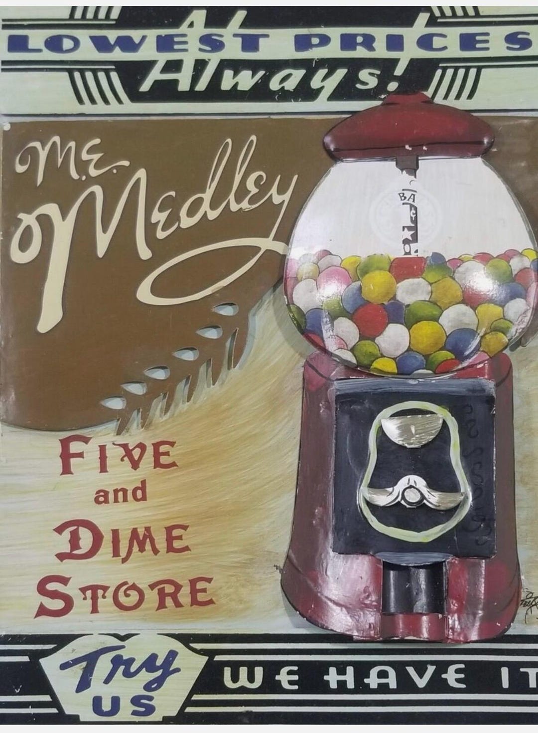 Retro Metal Gum Ball Dispenser Wall Sign 9” X 7” - Etsy
