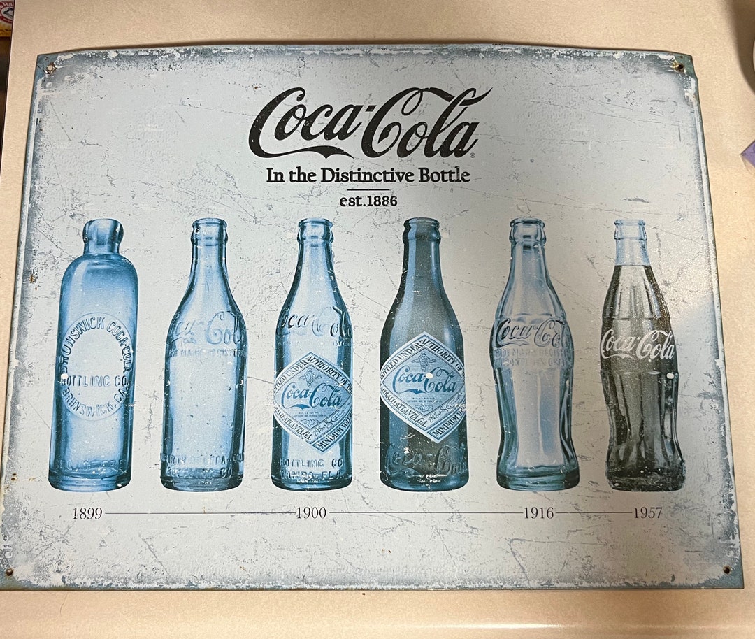 Coca-cola Advertising Bottle Evolution Vintage Style Distressed Metal ...