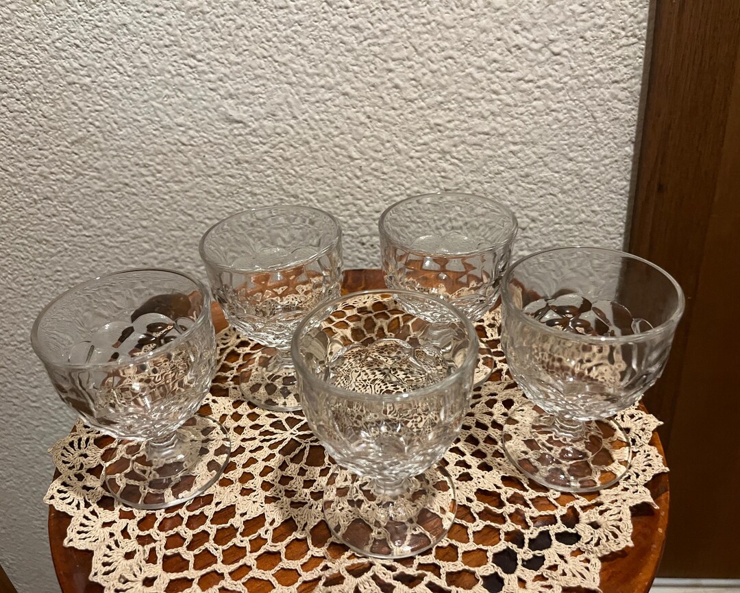 Vintage EAPG Flint Glass Honeycomb Pattern Footed Wine Glass - Etsy