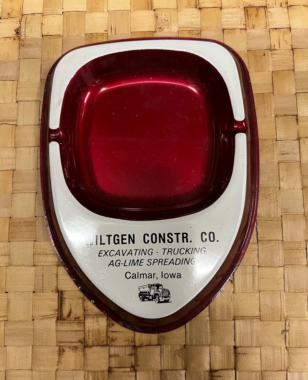 Vintage Collectible Wiltgen Construction Co Ashtray 6.25” Bar/man Cave ...